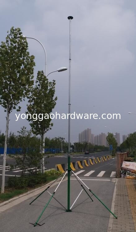 6 sections endzone camera pole 6--18m telescopic antenna pole and lightweight antenna tower hand push-up aluminum tube