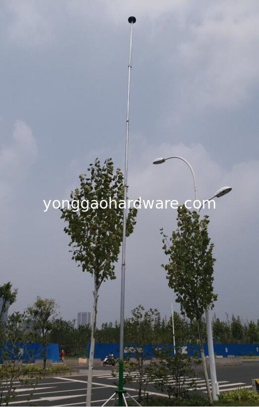 two axial movement pan-head with wireless control endzone camera 6m high ground based telescopic mast photography mast