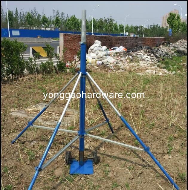 Push-up Telescopic Mast 3--18m telescopic antenna towers and lightweight antenna mast  with tripod stand trolley base