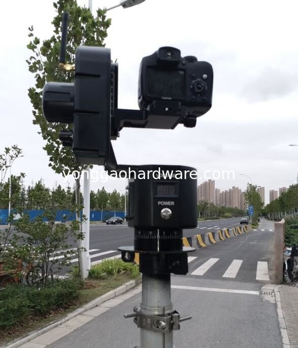 4m ground based telescopic mast photography with wireless control pan-head hard aluminum alloy tube mast