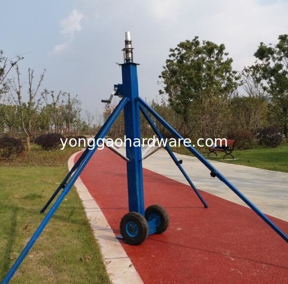 movable light pole winch type mast 6-12 meters antenna tower