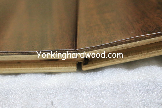5" espresso hand scraped acacia engineered flooring