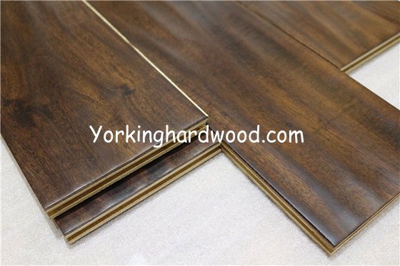 5" espresso hand scraped acacia engineered flooring