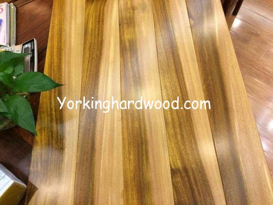 Multi colored African iroko solid wood flooring