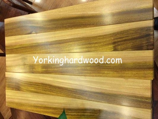 Multi colored African iroko solid wood flooring