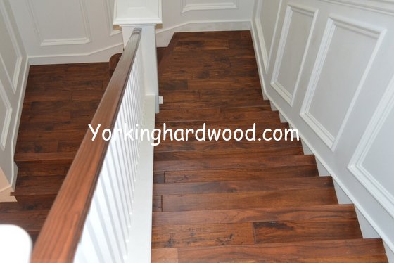 Natural acacia hardwood stair