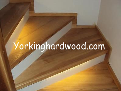 Triangle shape natural white oak solid wood stair treads