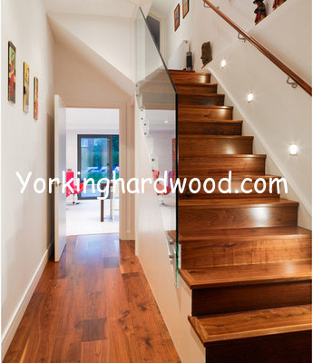American walnut wood stair tread covers