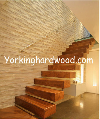 American walnut wood stair tread covers