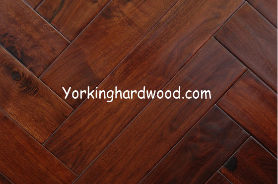hand scraped herringbone design acacia walnut flooring