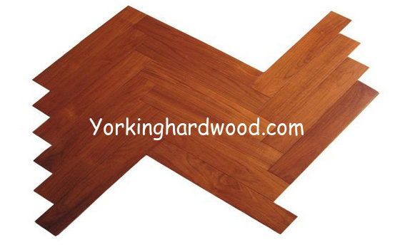 Herringbone teak parquet