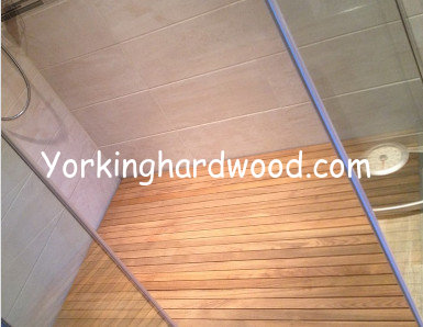 highly waterproof teak wood shower flooring