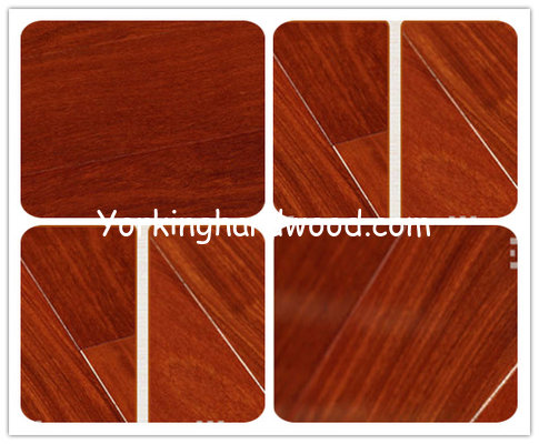 high gloss cumaru flooring in mahogany color stain