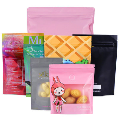 OEM/ODM Low Moq Digital Print Sachets Aluminum Foil Zip Lock Self Heat Seal Stand Up Food Smell Proof Pouch Zipper Mylar
