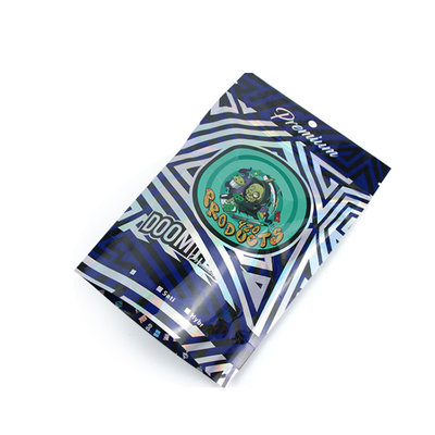 Custom Stand Up Ziplock Smell Proof Resealable Bags Holographic Rainbow Color Clear Front Foil Bags Seal Bags For Food