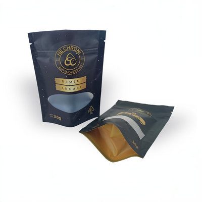 Water proof Kraft Stand Up Pouch Bag Zipper Pouch Storage Brown Paper Bags with Zip Lock and Window for Storing Nuts