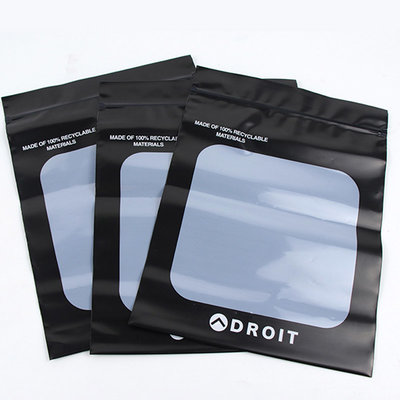 Custom print Eco friendly ziplock Clear garment black packaging bag with zipper clothing opp plastic bags
