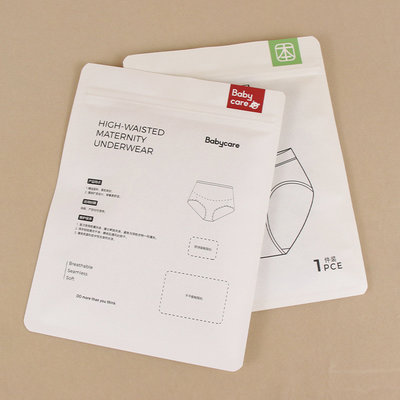 Custom biodegradable zipper transparent t-shirt packing bag zip lock plastic bags with logo for clothing underwear