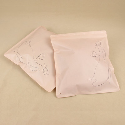 Biodegradable Frosted matte ziplock OEM waterproof bag zipper plastic zip packing bag for clothes clothing