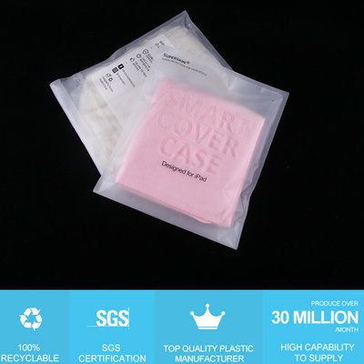 Custom printed Self-adhesive bag clothing clothes logo transparent t shirt zipper swimwear underwear Matte plastic packa