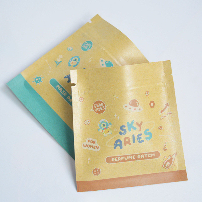 Three Side Sealed Kraft Paper Zipper Bag Aluminum Foil Coated Paper Bag Flat Mouth Small Self Sealing Bag Mylar Bag
