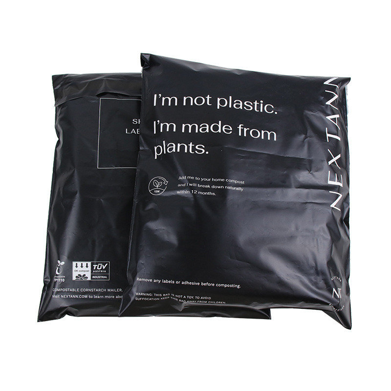 Custom logo Eco Friendly Compostable Plastic Poly mailing Shipping Biodegradable Pink Packaging Mailer Bag