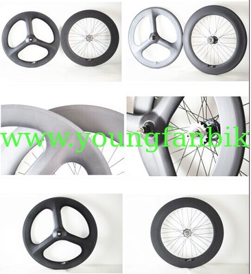 china factory directly sell track bicycle fixed gear clincher wheelsets 3-spoke&88mm wheel