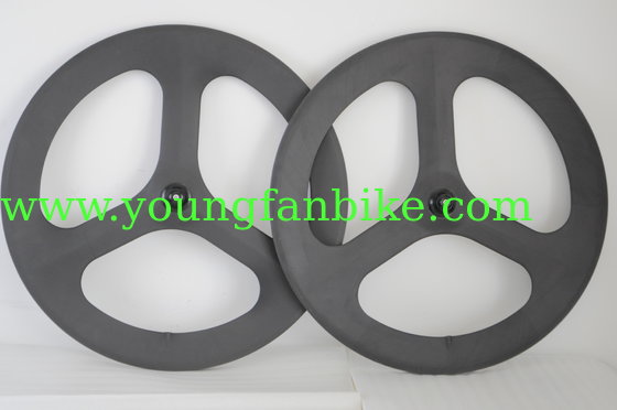 2014 Hot sale 700c light tri-spokes /3-spoke carbon clincher wheel for road &track bike