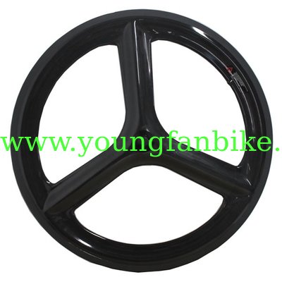 New 700c 3k/matt tri-spokes carbon clincher wheel with 66mm for road bicylce &track bike