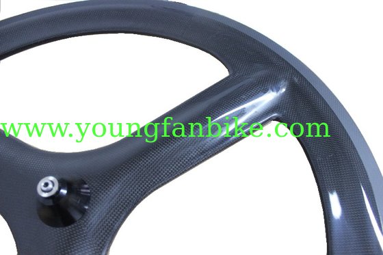 New 700c 3k/matt tri-spokes carbon clincher wheel with 66mm for road bicylce &track bike