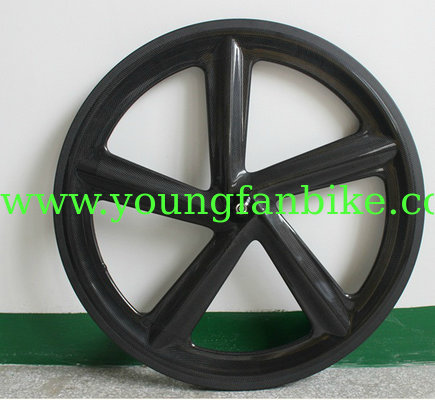 2014China hot sale light 700c 5-spokes carbon clincher wheel with 66mm for road&track bike