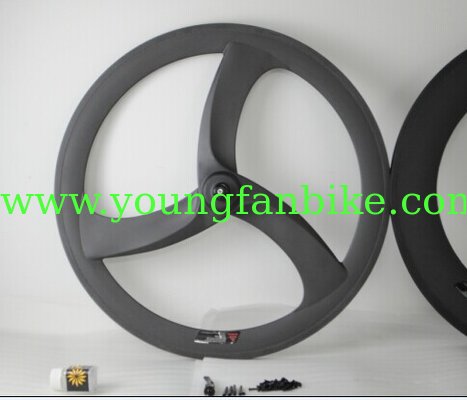 2014 NEWHot sale 700c tri-spokes /3-spoke carbon clincher wheel for road bicycl&track bike
