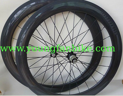 2014YOUNGFANBIK EN Standard 60mm clincher carbon wheels 700C high tg rim road bike Chinese