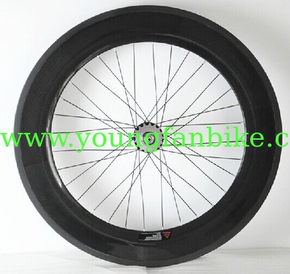 Super Light bicycle carbon wheels tri-spoke+ 88mm  rear clincher with Novatec track Hubs