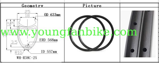 New super light only460g OEM hot sale light weight 700C 38mm racing bike carbon rims 25mm