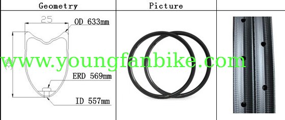 only350g700C carbon bicycle rim 25mm wide U-shape 38mm tubular carbon road racing bike rim