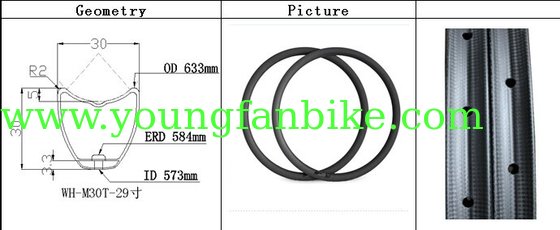 new china factory price Only 360g super light 25mm mtb 29" carbon mtb rims tubuless rims