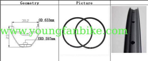 New super strong carbon 29 inch mtb hookless rim carbon fiber 29er MTB wheel 30.2 mm width