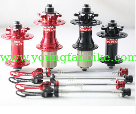 Novatec Hub D711SB D712SB ultra-light disc brake bearing MTB mountain bike hubs 28h 32h Red Black color with Skewers