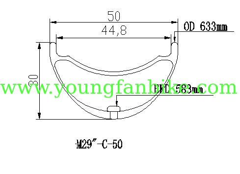 Widest 29ER Hookless Carbon Rims 50MM width 30mm depth MTB clincher for Mountain Bike wheel bicicleta carretera