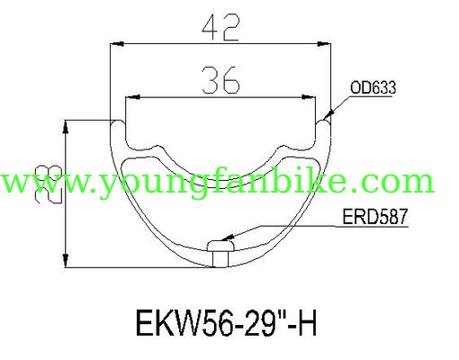 MTB Carbon Hookless Rim 29er 42MM Width 28mm Depth for Moutain Bike Wheel 24/28/32/36h Ud matte 3k glossy finish