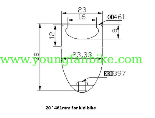 20inch 38mm clincher 451mm 23mm wideBMX Rims carbon Small Wheels mini performance kid bike bmx wheels