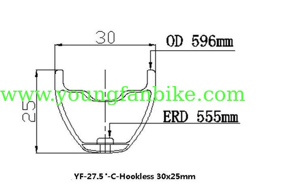 Carbon MTB bike 27.5er Clincher Hooklessr Rim ruote carbonio wheel 30mm width 25mm depth rims