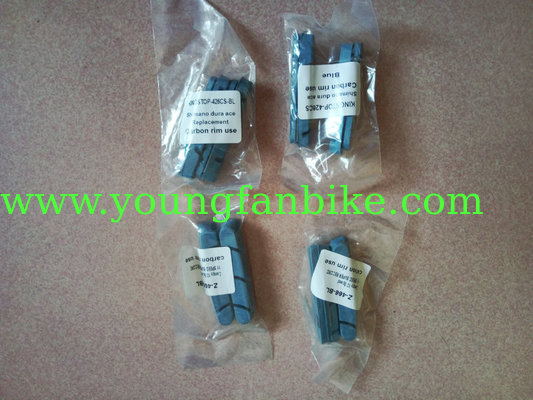 BLUE Color brake pads replacement for carbon road bike wheel cork wood material shiman &campygnolo cassette body