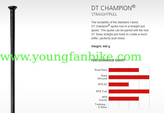 DT champion spoke 2.0/1.8 round spoke J-bend /straight pull head spokes 210-310mm black/silver color