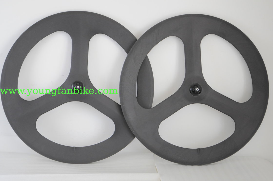2014 Hot sale 700c light tri-spokes /3-spoke carbon clincher wheel for road &track bike