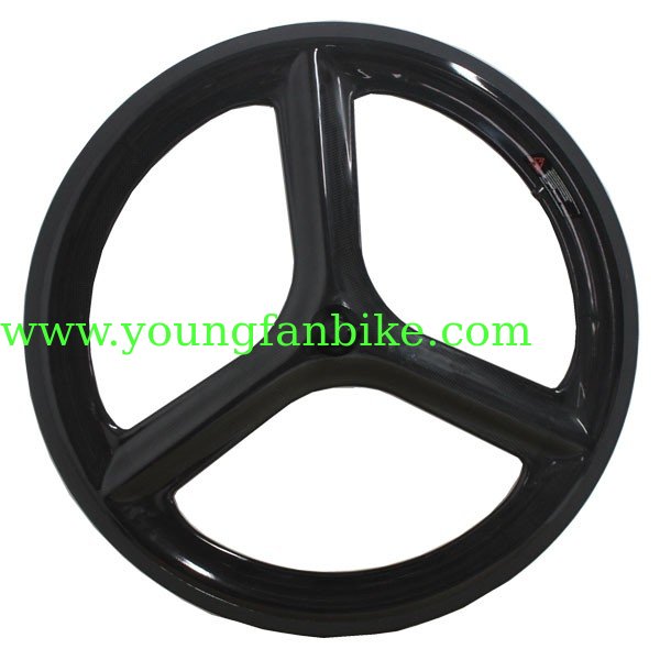 New 700c 3k/matt tri-spokes carbon clincher wheel with 66mm for road bicylce &track bike