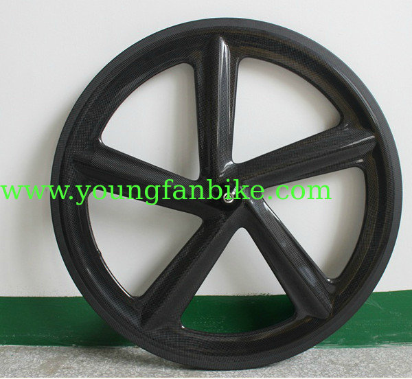 2014 new Design light 700c 5-spokes carbon clincher wheel with 66mm for road &track bike