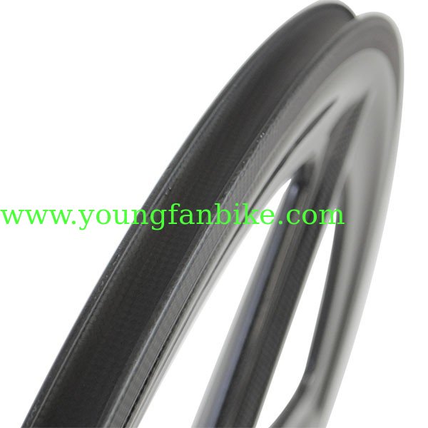 2014 new hot sale light 700c 5-spokes carbon clincher wheel  66mm for road &track bike