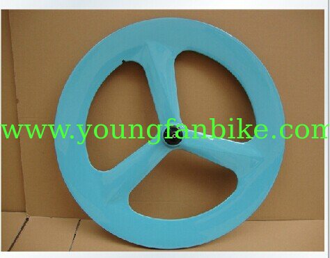 blue700c light Chinese cheap top quality3-spoke carbon clincher wheel for road &track bike